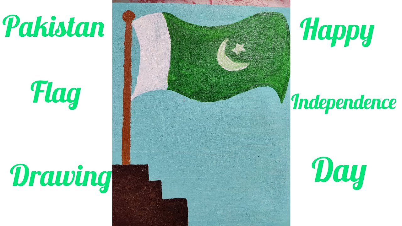 Pakistan Flag Drawing 🇵🇰| 14th August Independence Day - YouTube