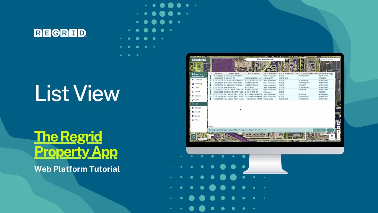 List View - Regrid Property App (Web) - YouTube
