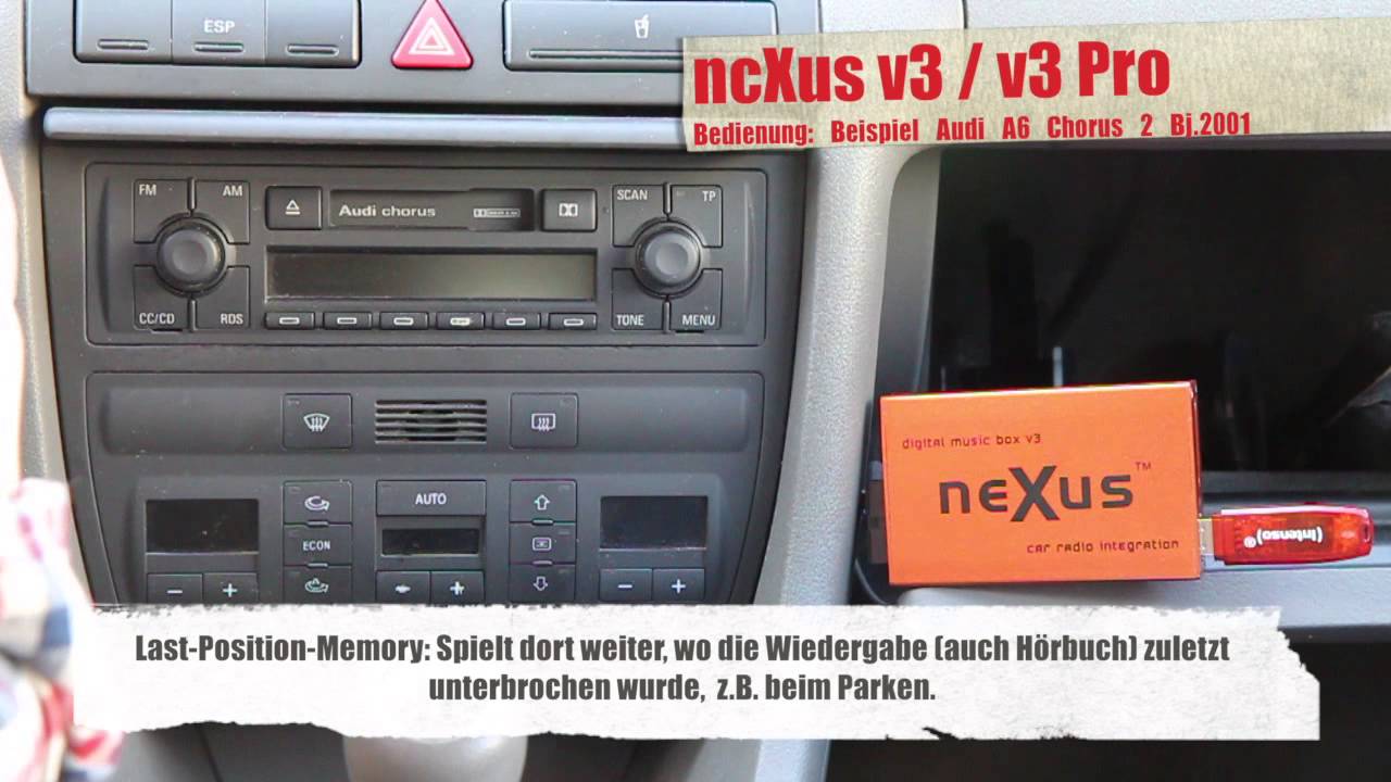 ncXus V3 / V3 Pro Bedienung Audi Chorus II - YouTube