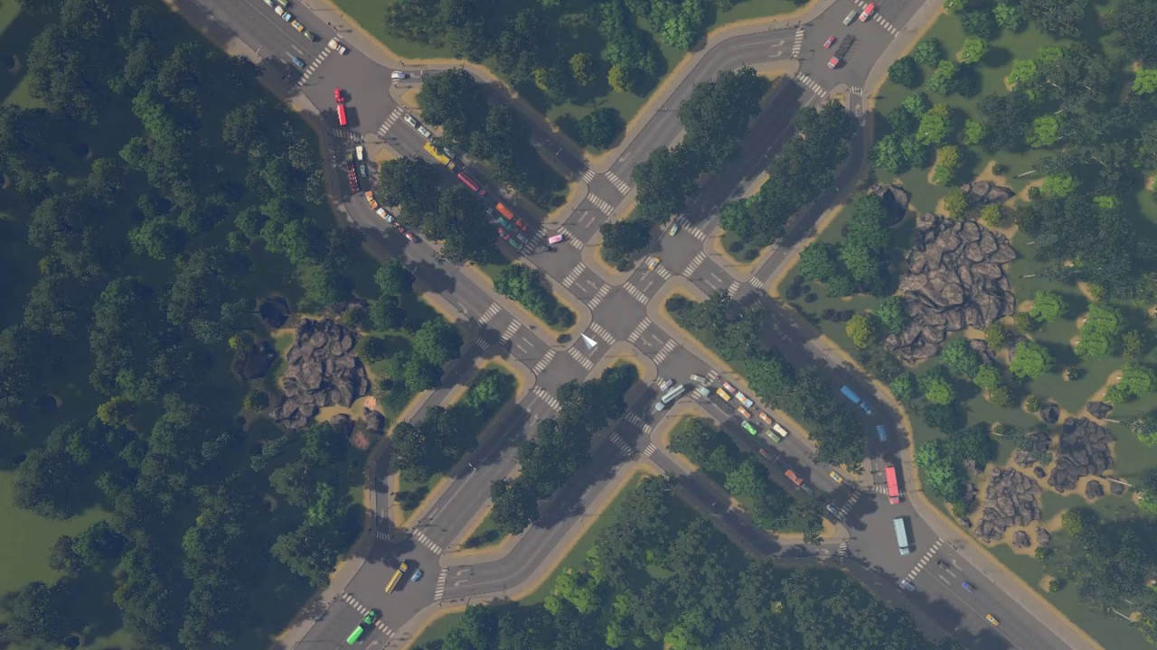 Another Parallel Flow Intersection in Cities Skylines - YouTube