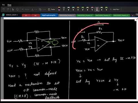 Lecture 22: Common-mode feedback (CMFB) variants: Resistive common-mode detector with & without ...