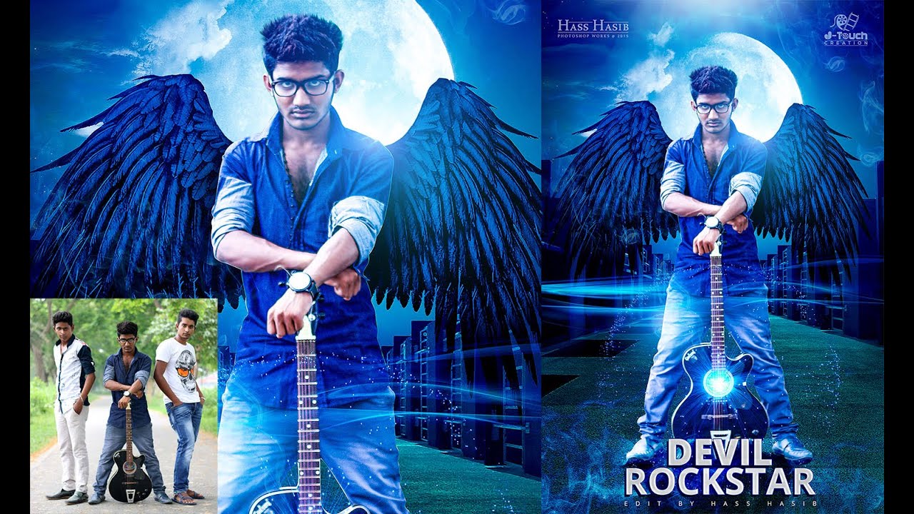 Photoshop CC Effects | Devil Rockstar Photo manipulation Tutorial - YouTube