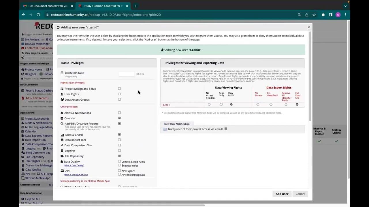 REDCap 5 Add User to Project - YouTube