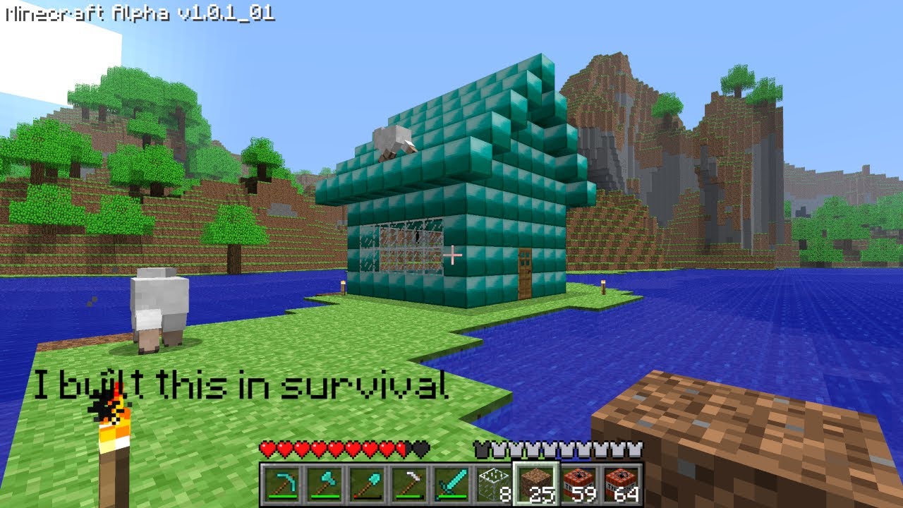 Diamond Block House in Survival* - YouTube
