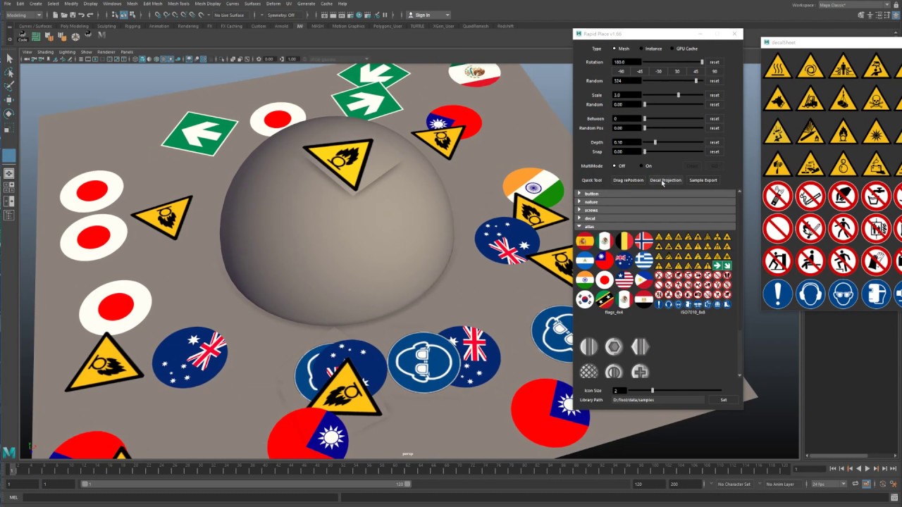 rapidPlace 1.42 Maya - Decal Atlas - YouTube