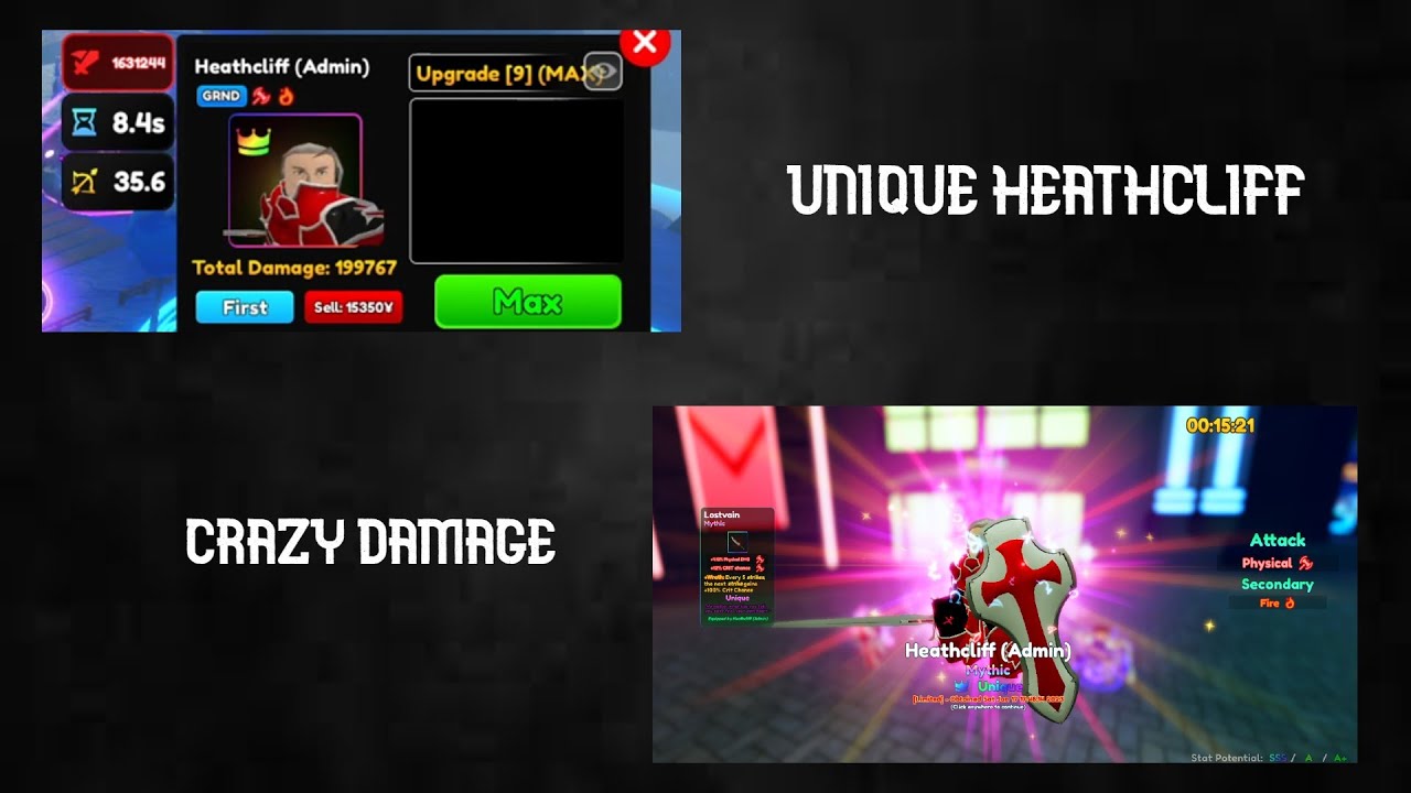 Unique Heathcliff Showcase, CRAZY DAMAGE! - YouTube
