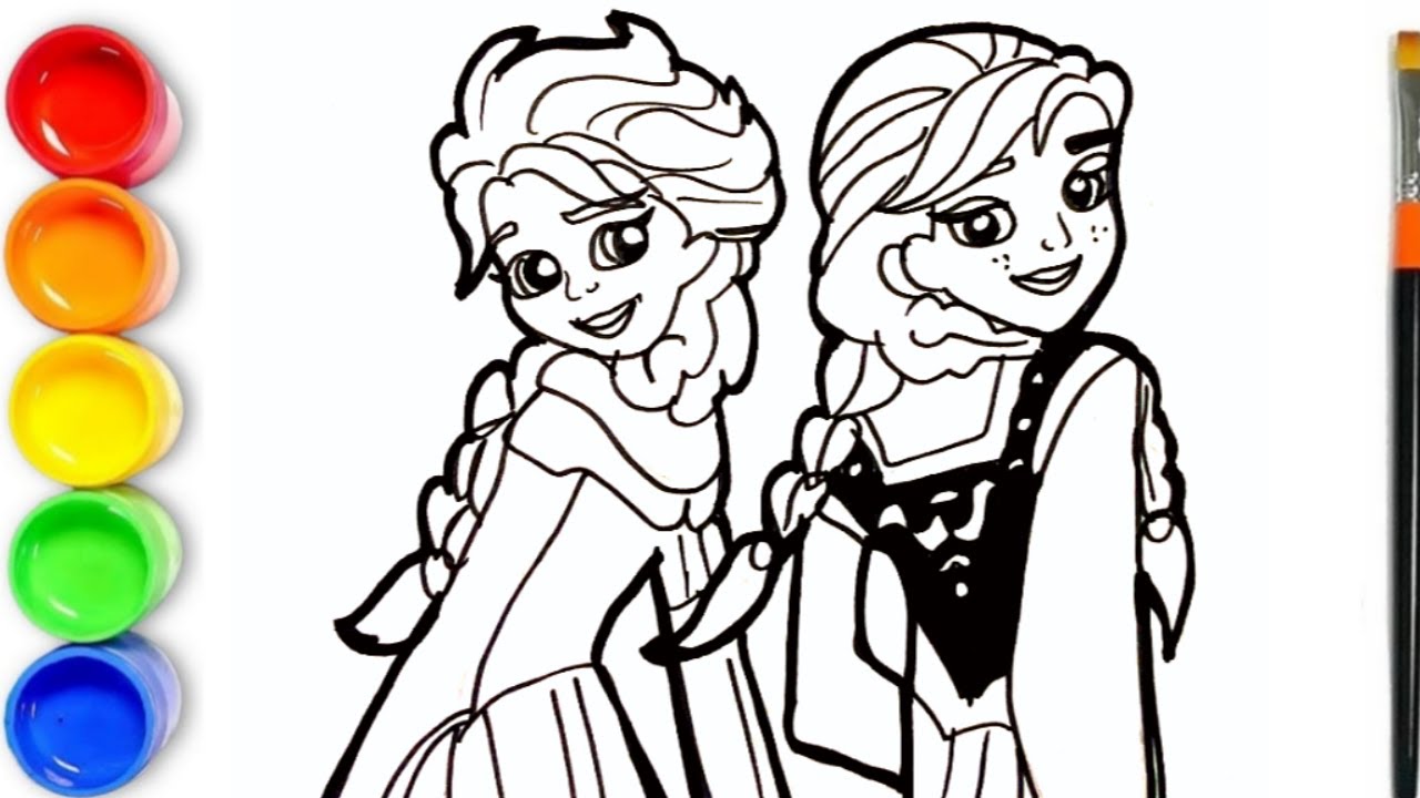 How to draw Elsa & Anna Together | Frozen 2 Drawing | Elsa & Anna ...