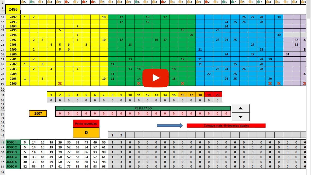 🎯 LOTOMANIA | Análise Colunas em 20x10 em 06 Combinações Probabilidade ...