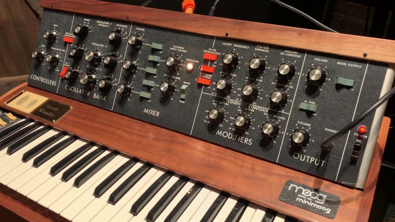 Vintage Mini Moog Signed by Steve Wonder - YouTube