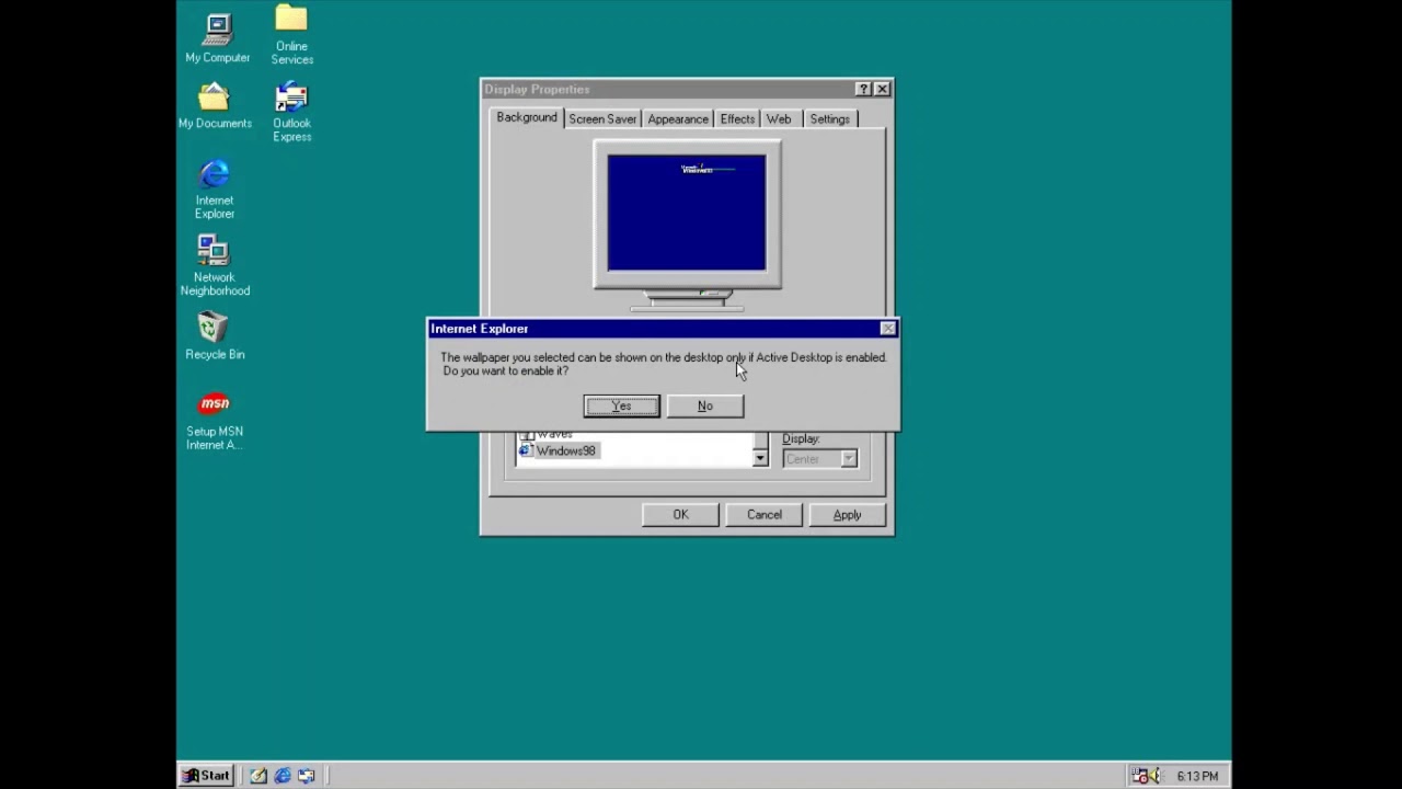 Windows 98 1998 Walkthrough - YouTube