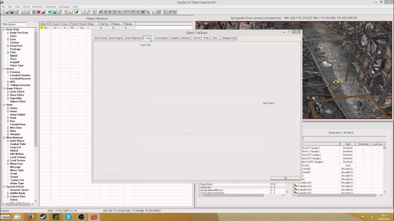 GECK Tutorial: Quest with multiple start points - YouTube