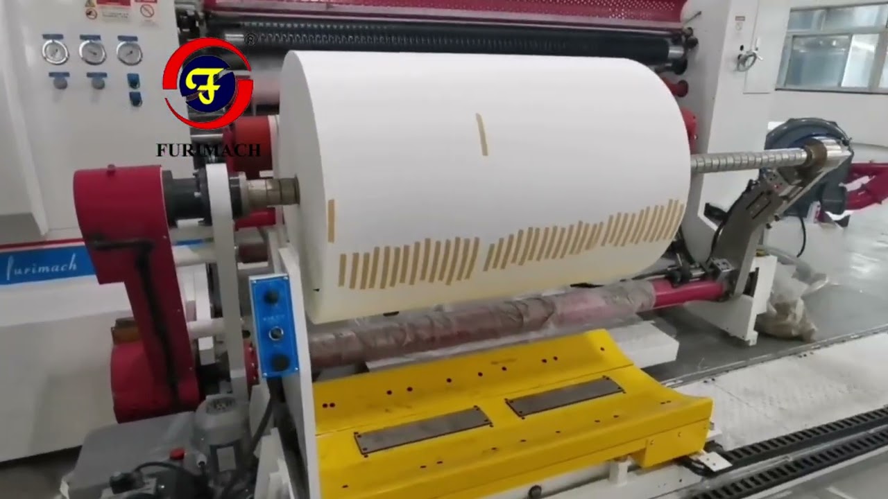 Non woven fabric slitting machine (unwind/rewind dia. 1200mm) - YouTube