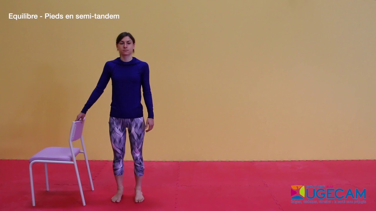 STAB004 Equilibre Pieds en semi tandem - YouTube