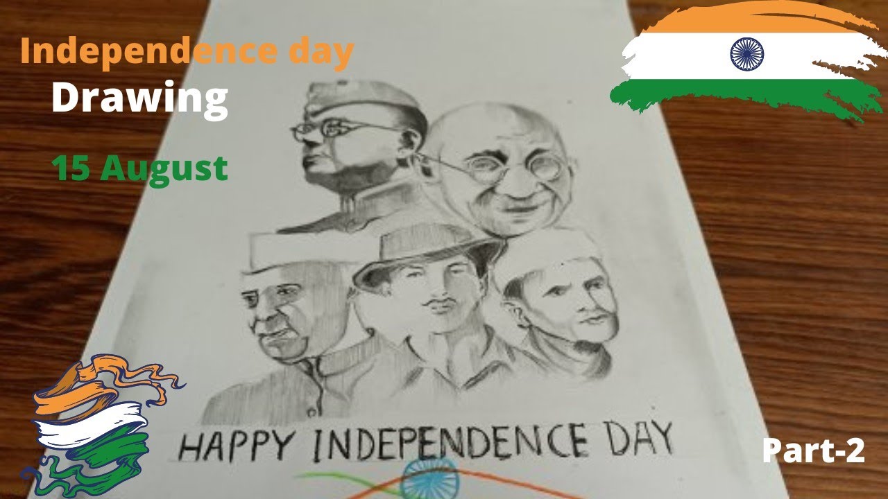 Independence Day Drawing Step by Step | 15 August Drawing (Part-2 ...