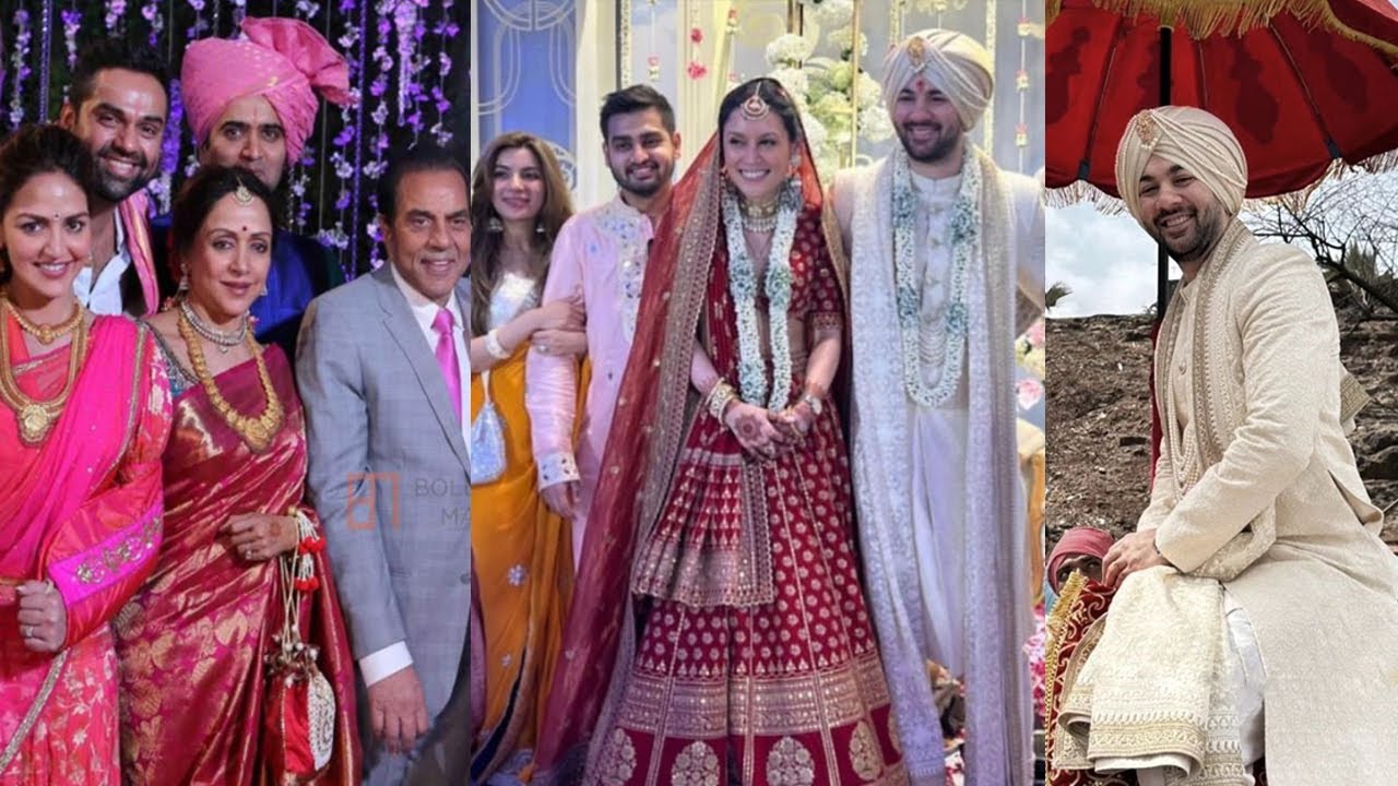 Dharmendra looks so Happy with Hema Malini at Sunny Deol's Son Karan ...