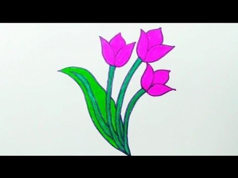 flower drawing on paper with pencil।। flower drawing tutorial - YouTube