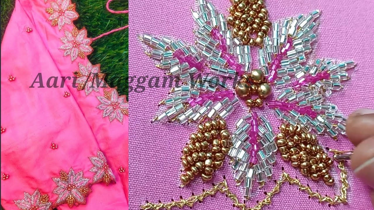Beautiful Cut Work Blouse Design With Aari Work | Maggam Works - YouTube
