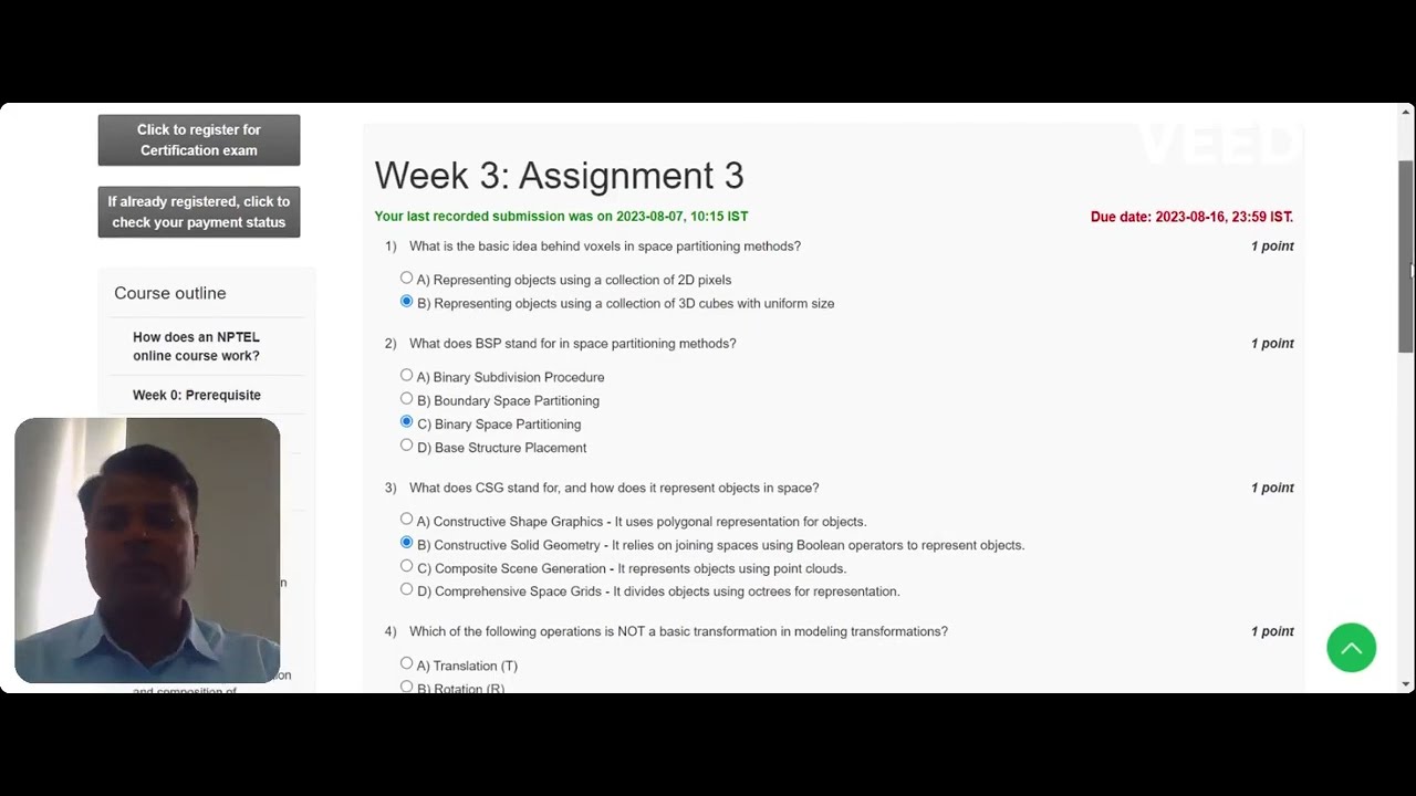 Nptel Computer Graphics Week3 Assignment3 Solution Youtube 0490