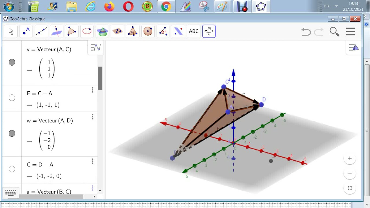 Longueur de vecteurs géométriques formant un tétraèdre et vecteur ...