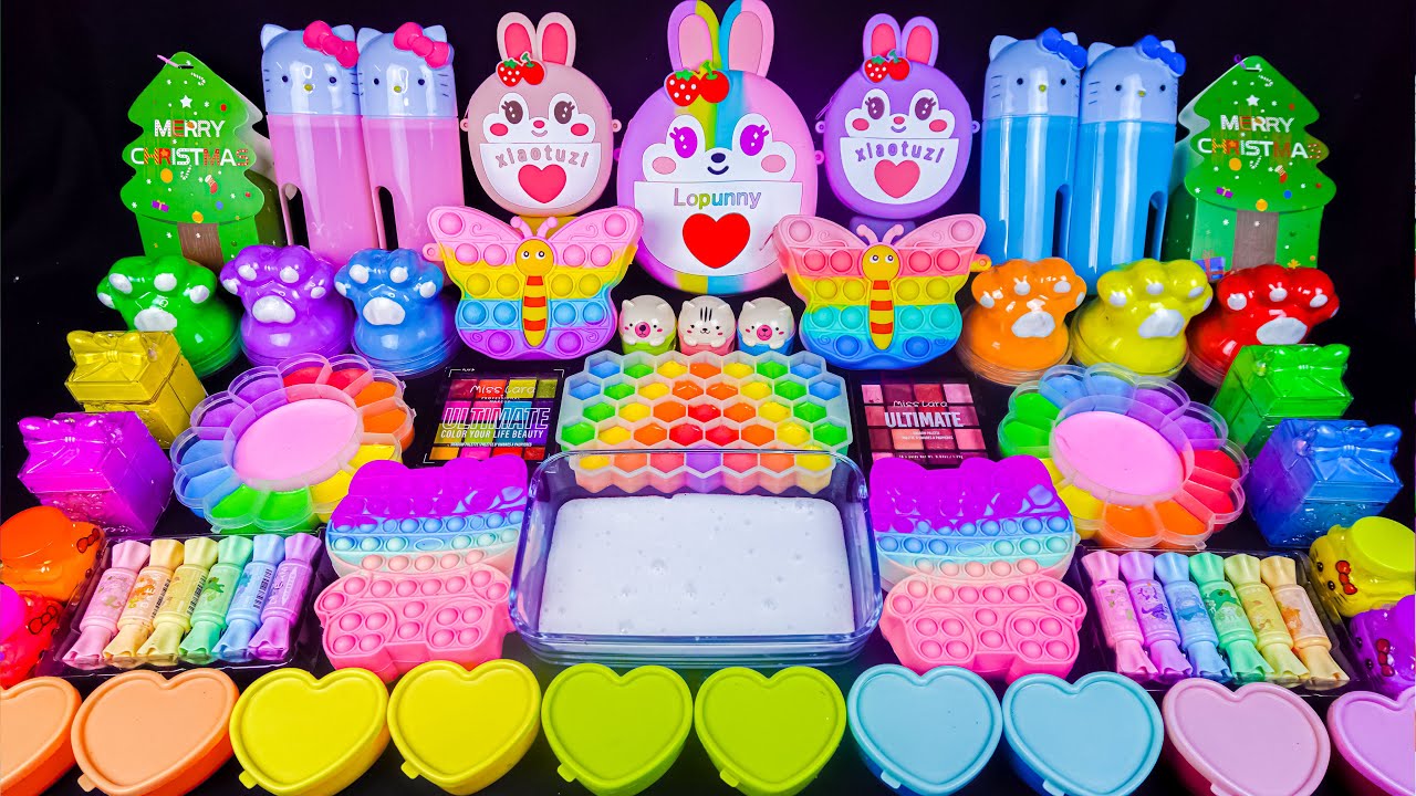 MERRY CHRISTMAS Slime Mixing random with Rainbow Slime Satisfying Slime ...