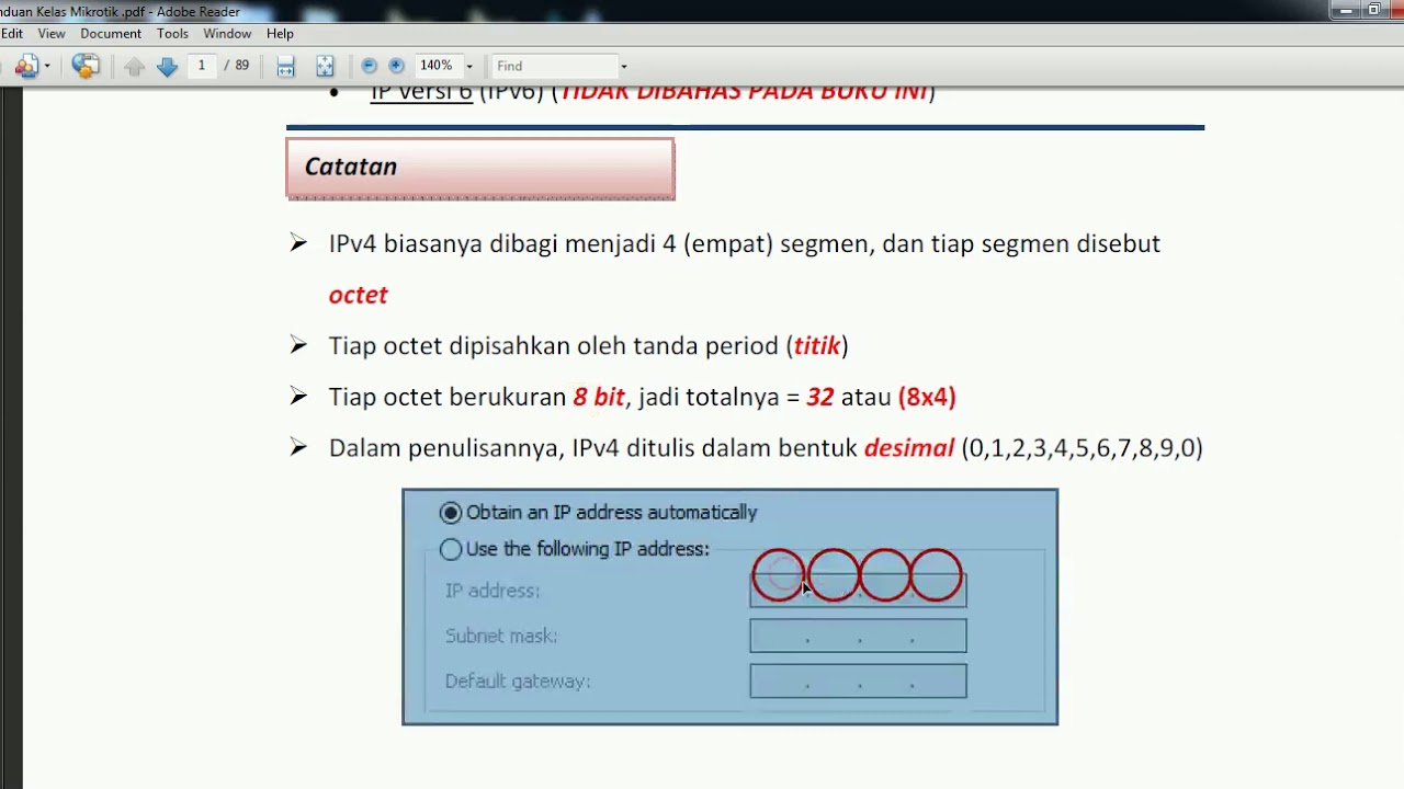 Struktur IP Address Versi 4 IPv4 - YouTube