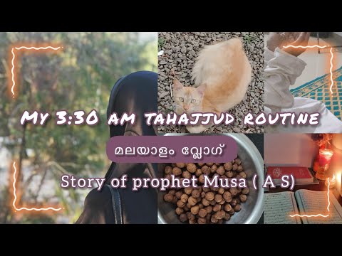 🕓 My 3:30 AM Thahajjud Routine | Malayalam Vlog | Muslimah | Story of Prophet Musa (A S)