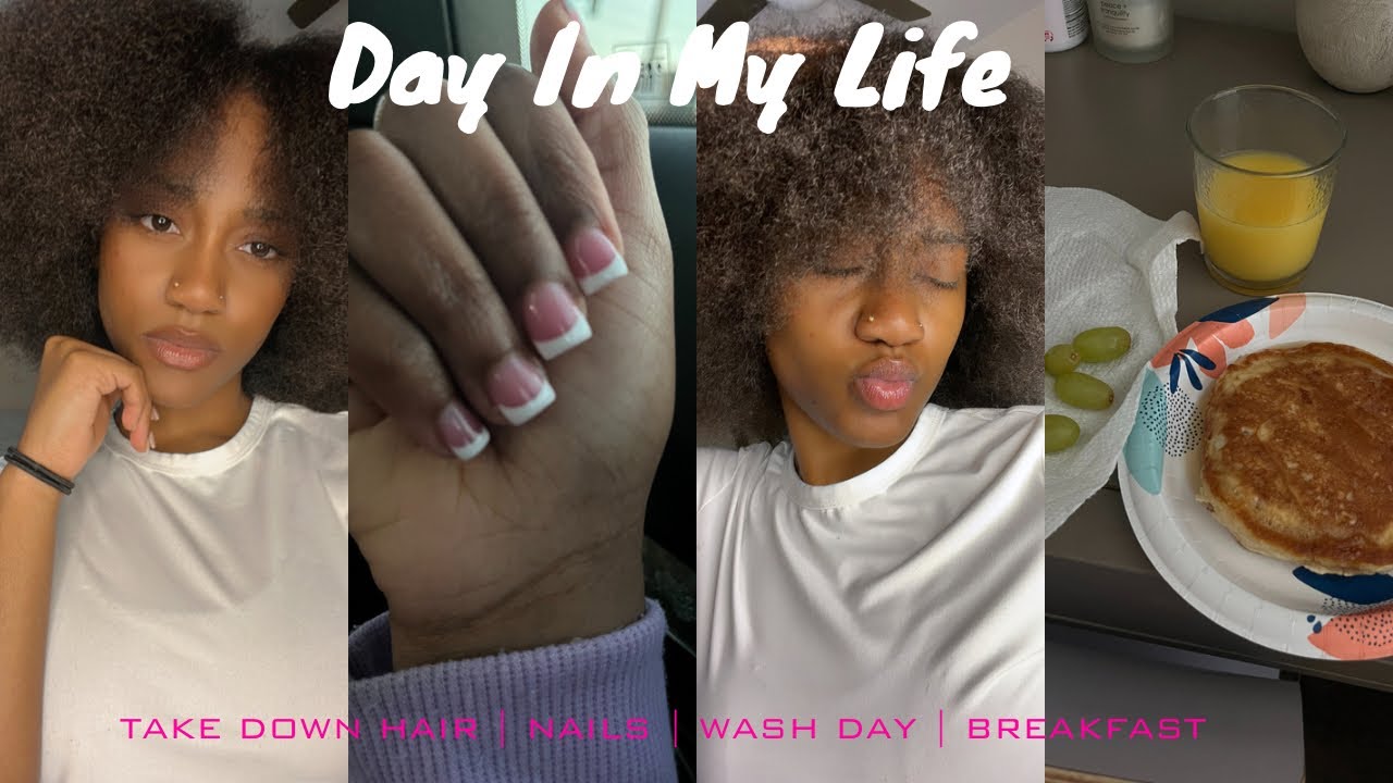 typical saturday in my life💕 | take down, wash day, nail salon, laundry ...