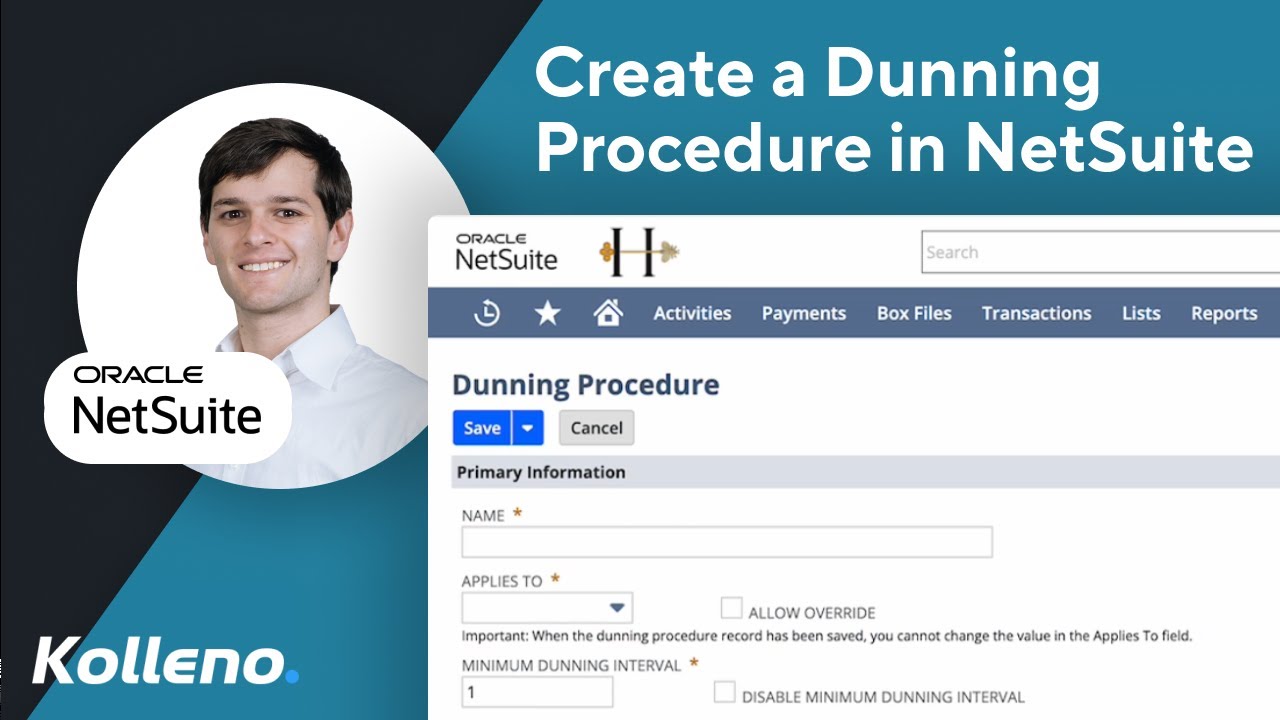 NetSuite Tutorial | How To Create a Dunning Procedure in NetSuite - YouTube