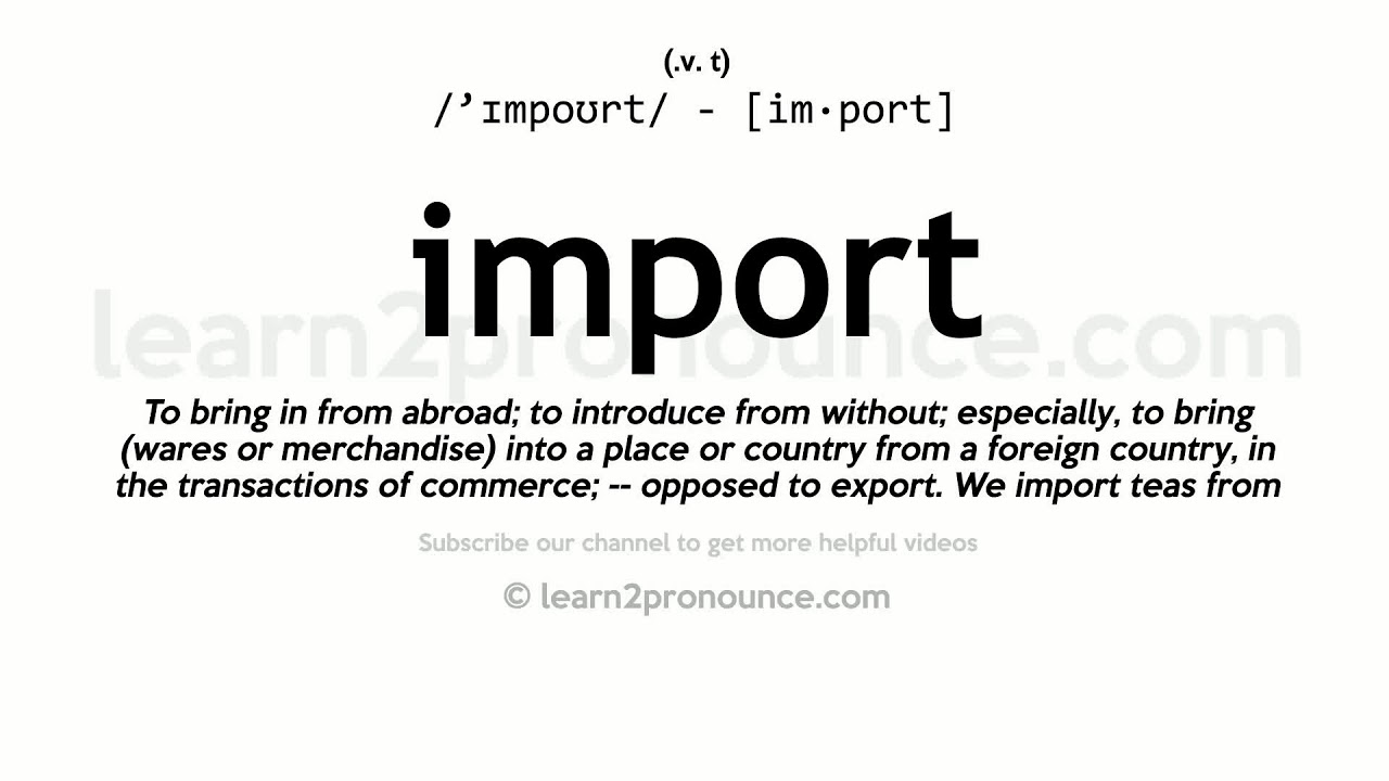 How to pronounce Import | English pronunciation - YouTube