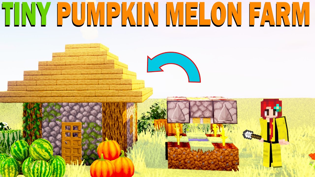 Automatic Pumpkin Farm (easy starter farm tutorial, #Minecraft Java 1. ...