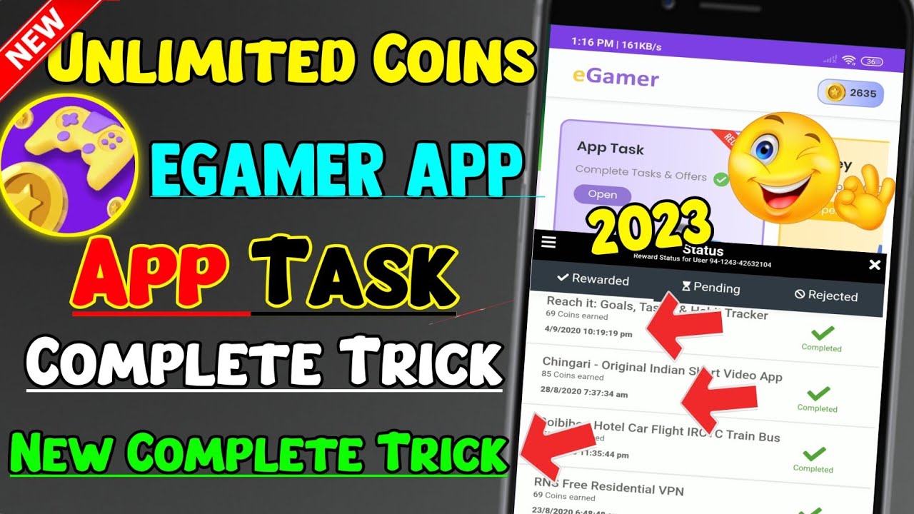 eGamer App Task Complete Trick 2023 | eGamer At Task Complete Live ...
