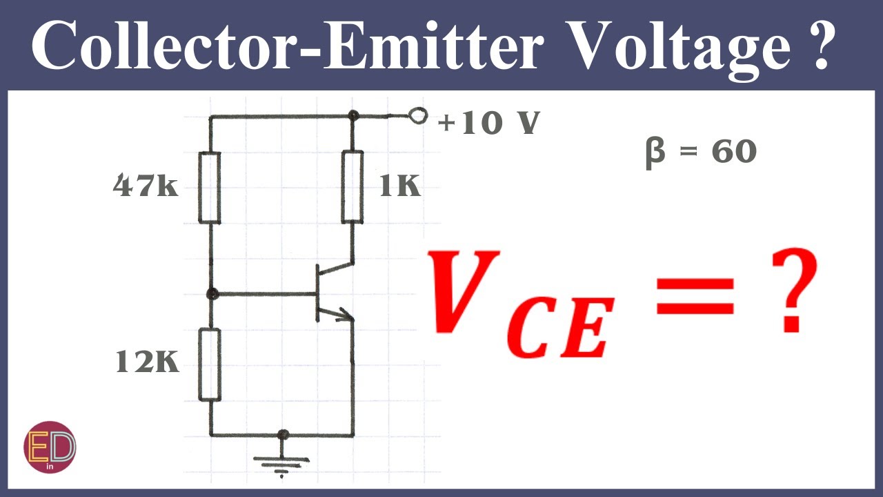 NPN Transistor Biasing Example, BJT DC Analysis Solved Problem - YouTube