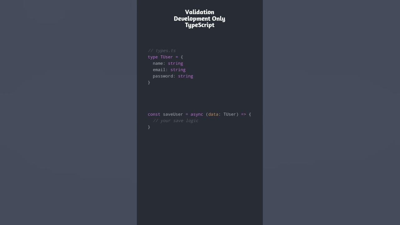 Validation Using Typescript Zod Coding Typescript Javascript Programming Fullstack Youtube