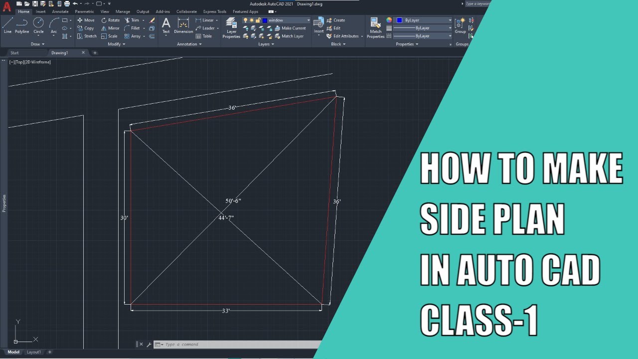How to make side plan in Auto Cad - YouTube