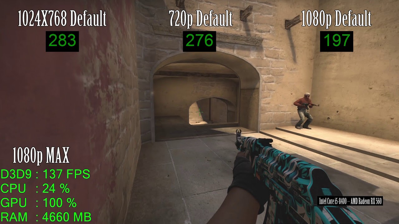 AMD Radeon RX 560 -- Intel Core i5-8400 -- Counter Strike Global ...