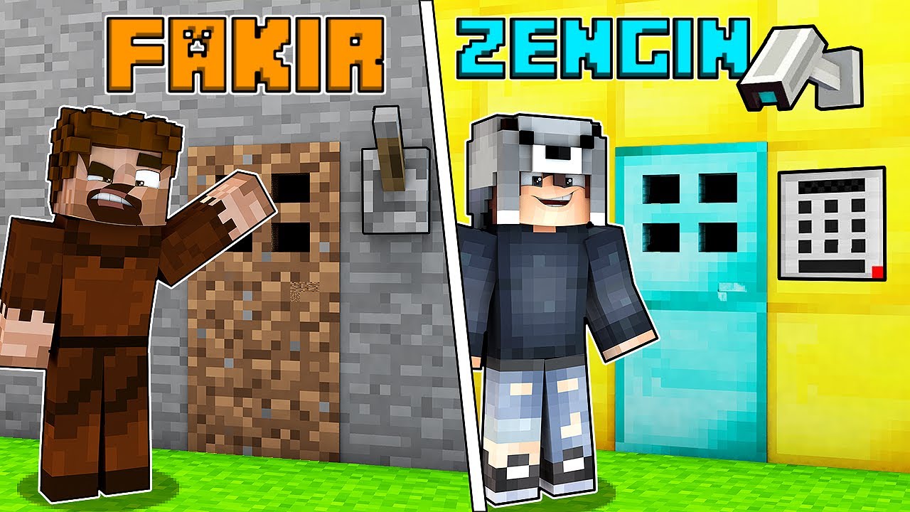 FAKİR GİZLİ KAPI VS ZENGİN GİZLİ KAPI! 😱 - Minecraft - YouTube
