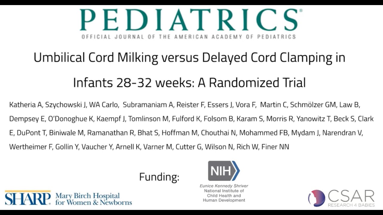 Umbilical Cord Milking versus Delayed Cord Clamping in Infants 28–32 ...
