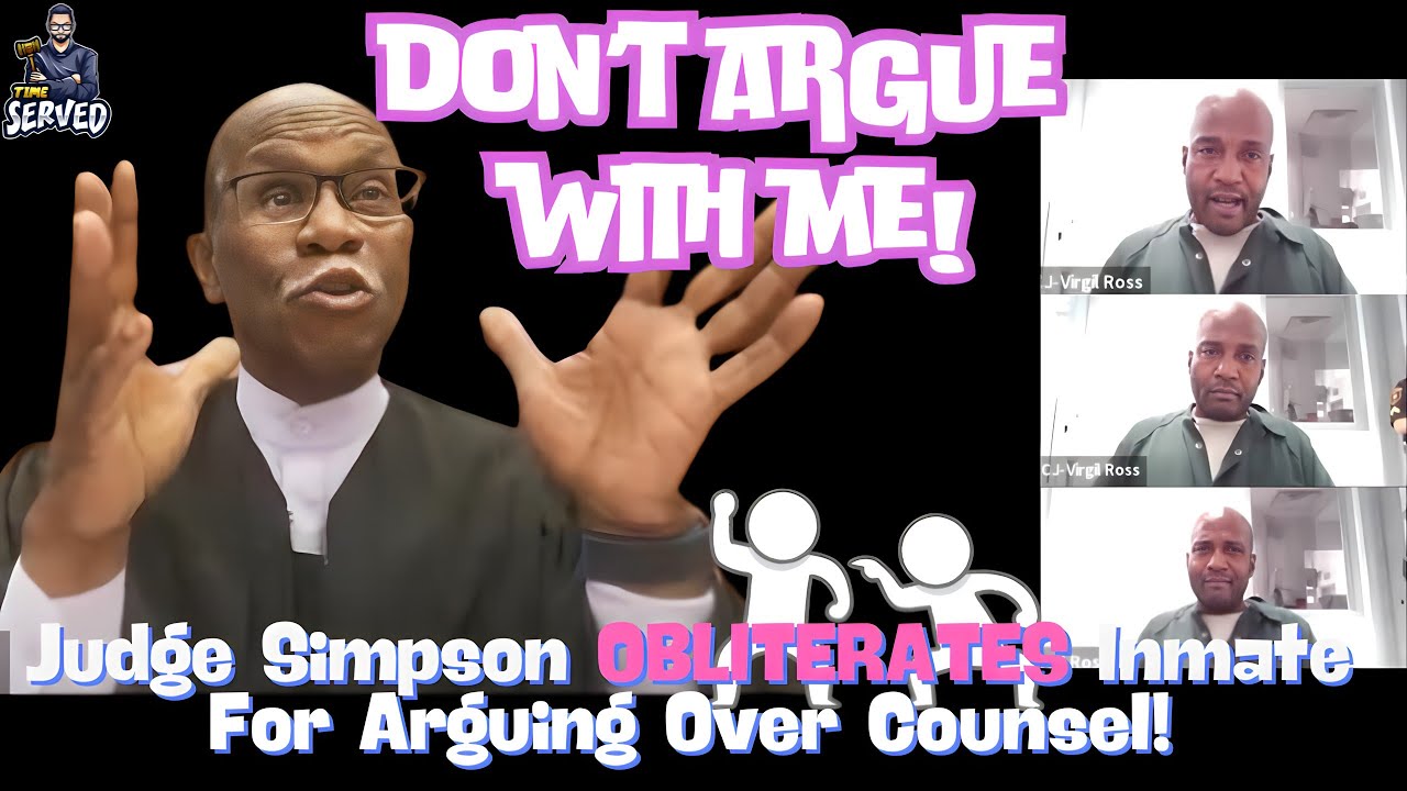 Judge Simpson OBLITERATES Inmate Who Dares To Challenge The Court - YouTube