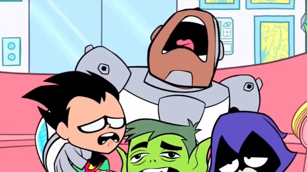 Robin raven cyborg and beast boy crying - YouTube