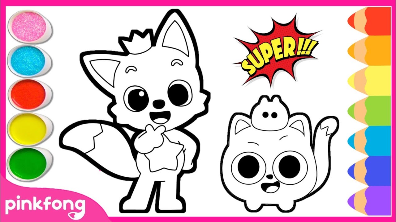 Coloring Pinkfong & Ninimo | Learn Colors + Fun Pinkfong Song! - YouTube