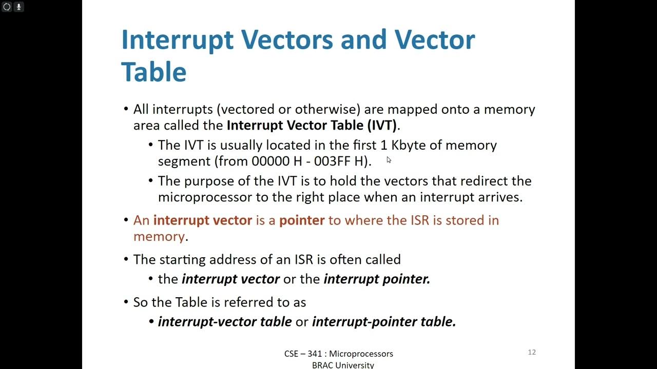 L6 - Interrupt Service Routine (ISR) and Interrupt Vector Table (IVT) - YouTube