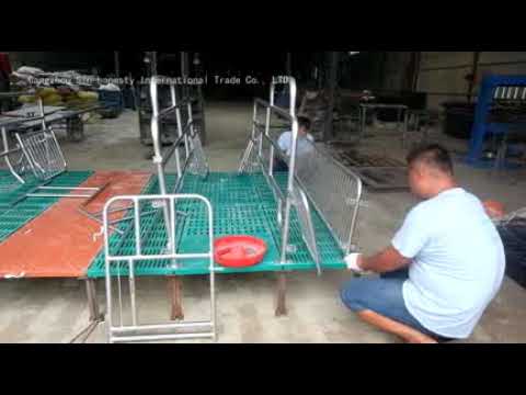 detailed installation process of double farrowing crates with BMC floor ...