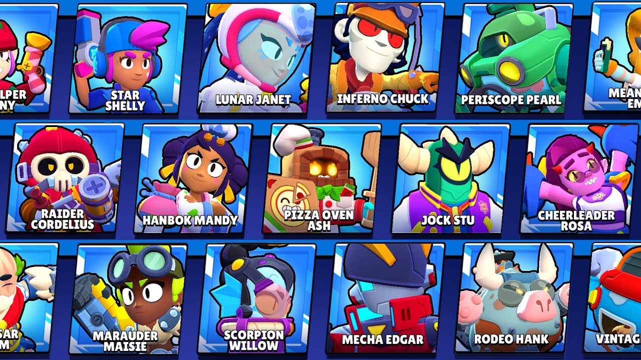 ALL 336 SKINS IN BRAWL STARS - YouTube