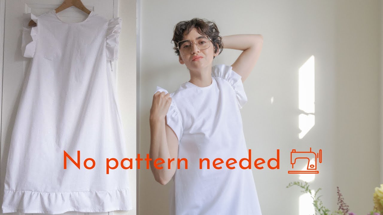 Sew a ruffle sleeve dress easy guide - YouTube