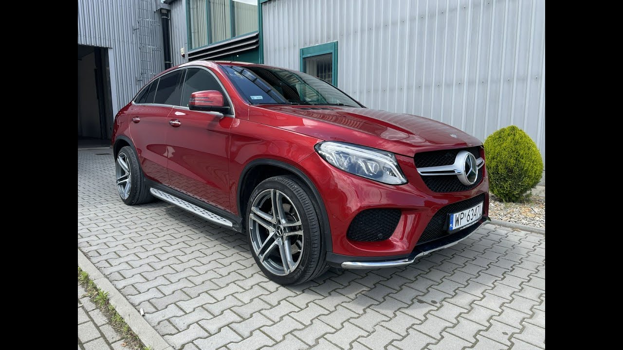 Mercedes GLE 350d 4Matic Coupe, pakiet AMG, 2015. Salon PL. Czerwień ...