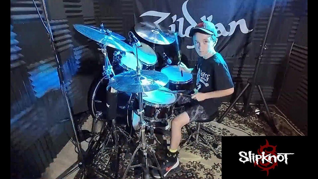 SlipKnot - Psychosocial Drum Cover by 9-Year-Old Kai Ralston - YouTube