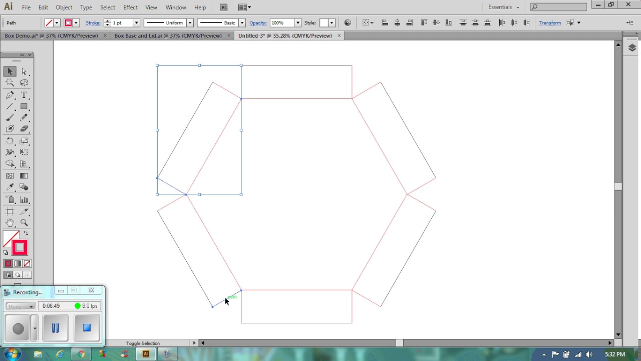 Polygon Box base and Lid - Illustrator Turtorial - YouTube