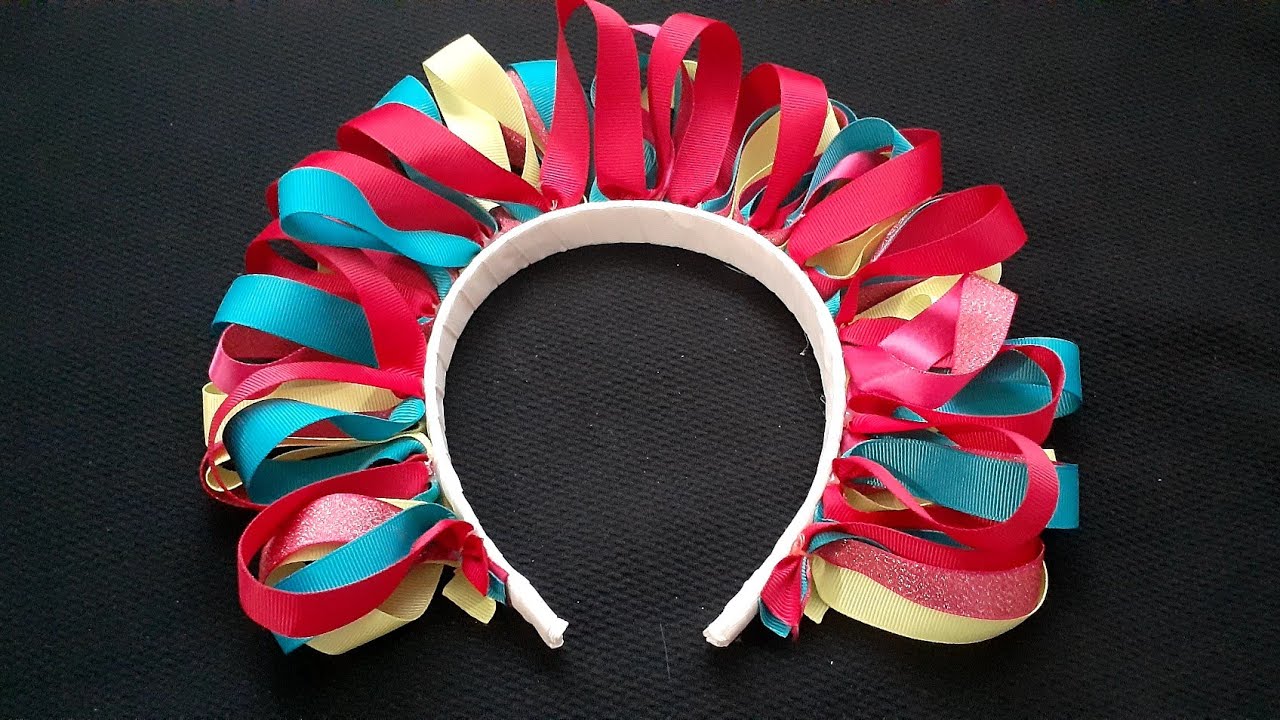Diadema mexicana de listones #diy #diademalelé #diademamazahua - YouTube