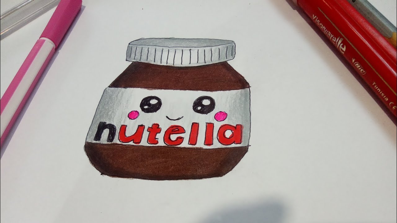 Como desenhar um pote de Nutella kawaii/How to draw a jar of Nutella ...