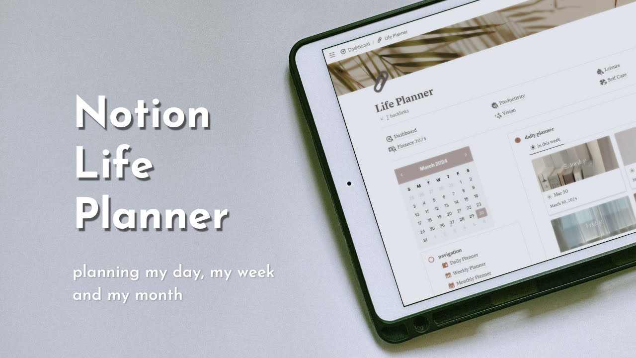 how I plan my day using Notion // Notion Life Planner 2024 - YouTube